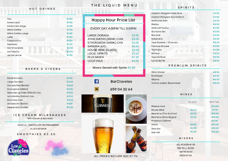 Drinks Menus